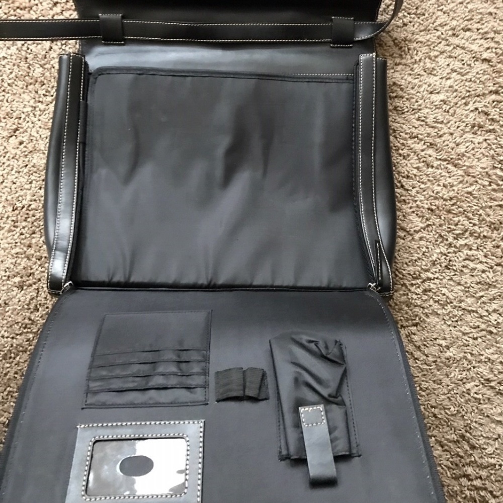 Wilsons Leather Pelle Studio Black Laptop Briefcas - Gem